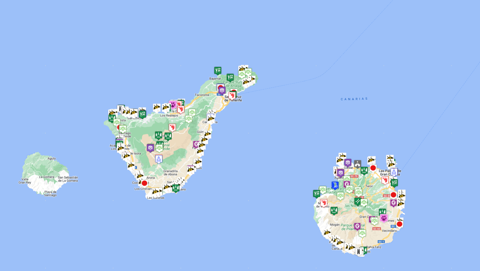 Harta Insulelor Canare 2023 – Obiective turistice de văzut și vizitat